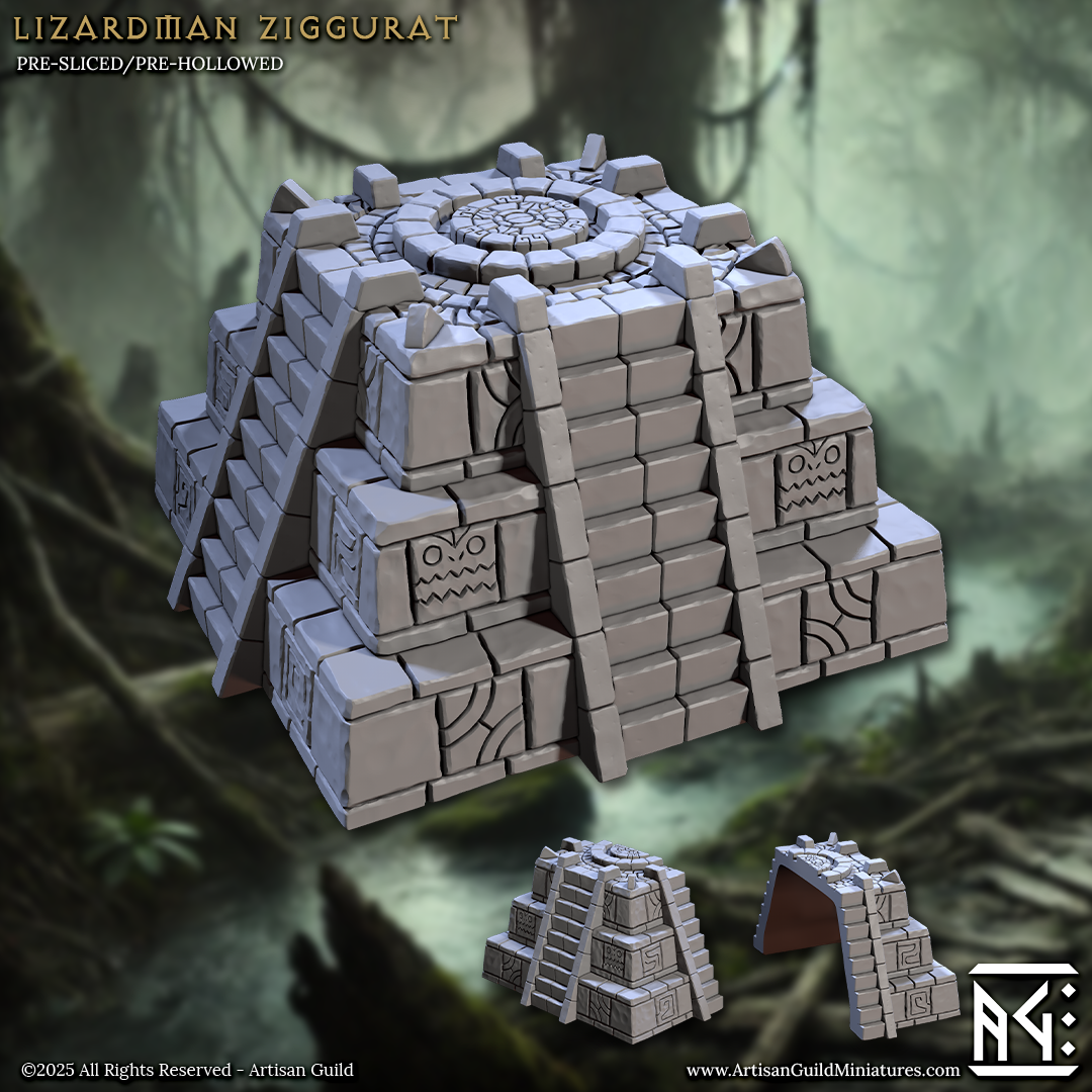 Lizardman Ziggurat – Jungle Temple Terrain Piece – Dungeon Master Minis