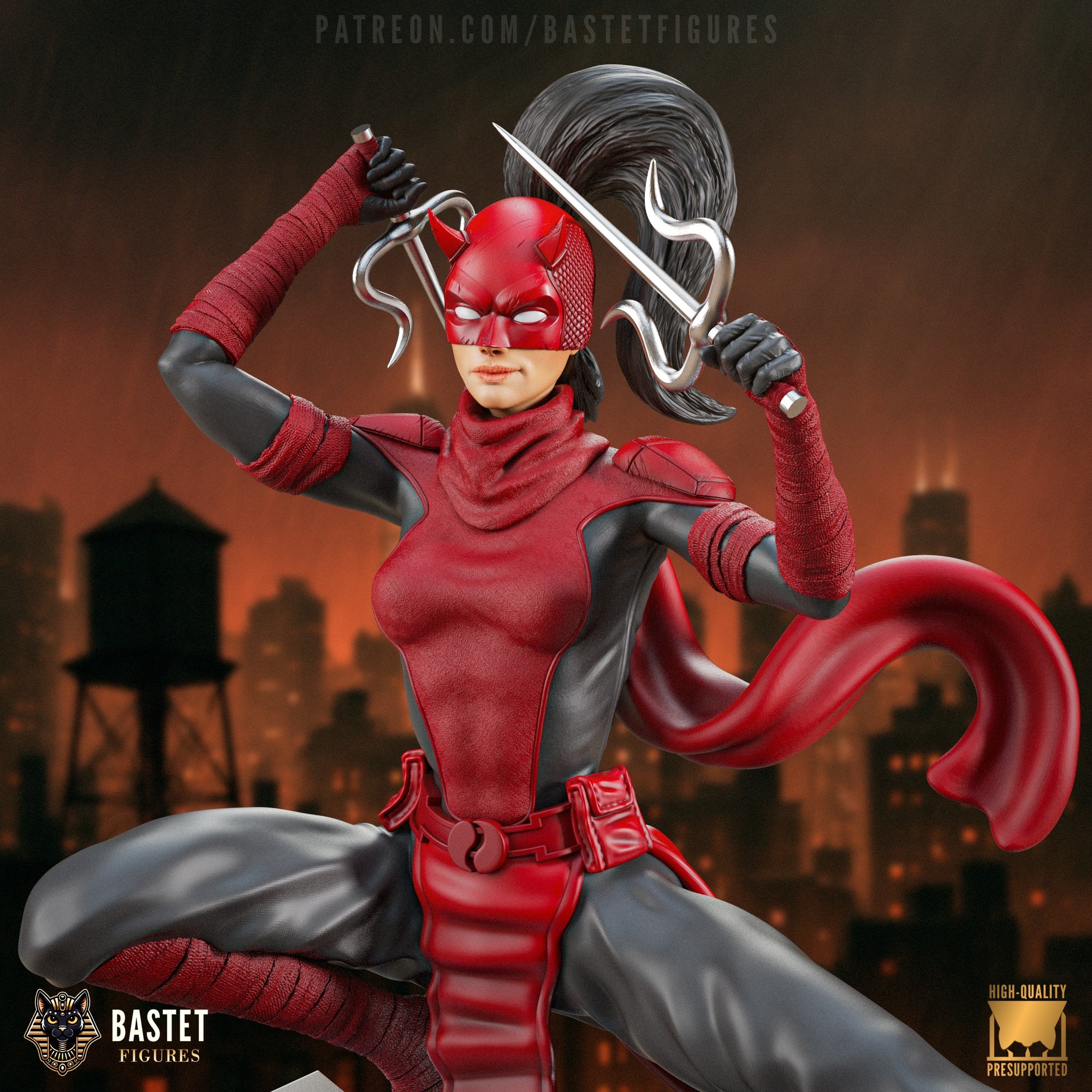 Elektra - Marvel Comics - 1:8 Scale, Bust, Keychain – Dungeon Master Minis