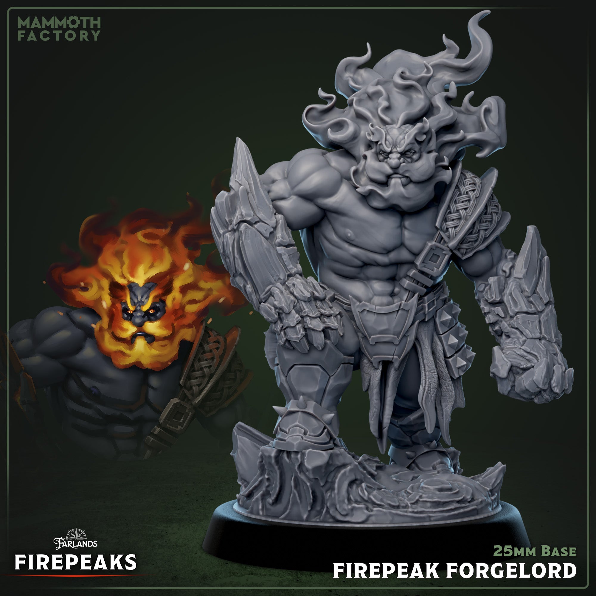 Firepeak Forgelord - Fire Dwarf Smith - Miniature – Dungeon Master Minis