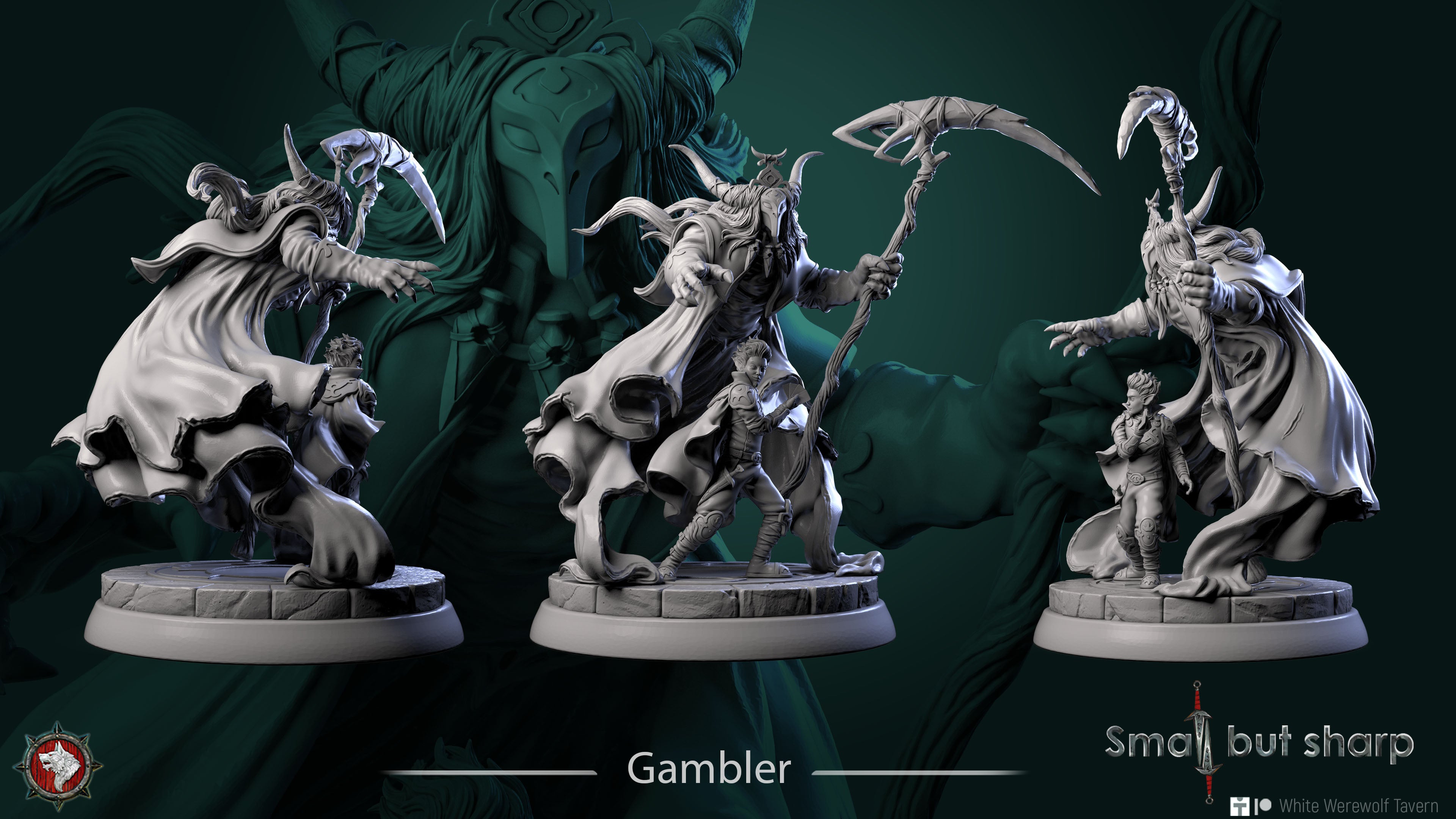 Gambler – Halfling Male Necromancer Miniature – Dungeon Master Minis