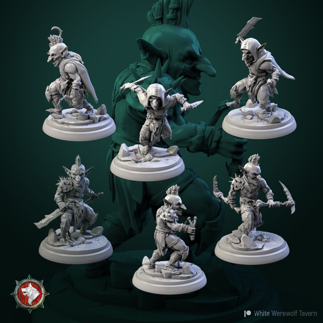Little Angry Goblins Set – Goblin Warrior Miniatures – Dungeon Master Minis