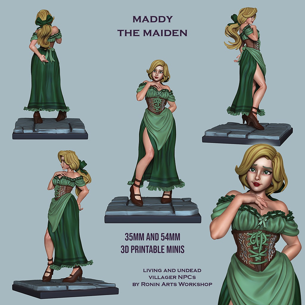 Maiden Maddy – Living & Undead Villager NPC – Miniature – Dungeon ...