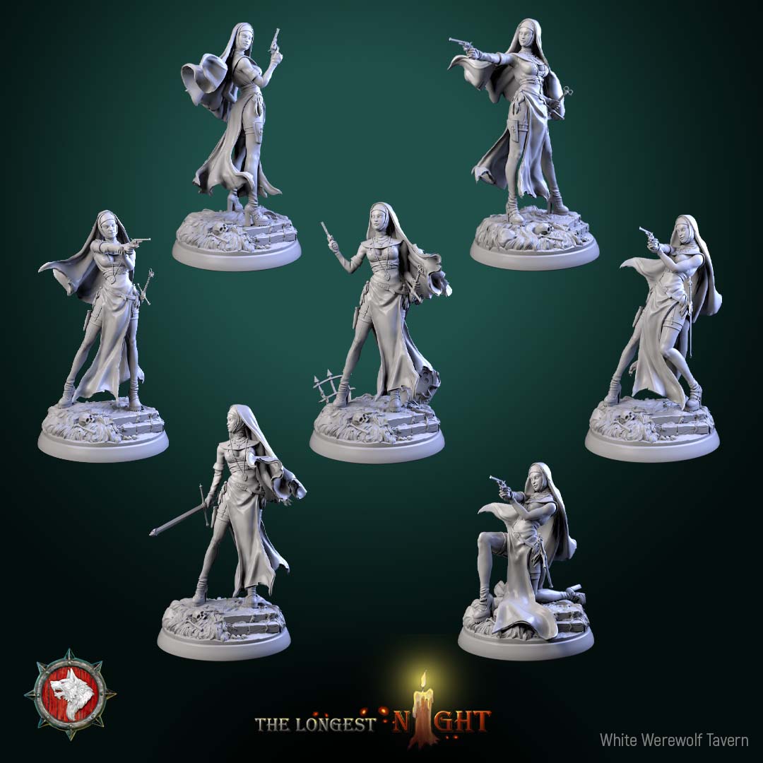 Sisters of the Hunt – Nun Gunslinger Miniatures – The Longest Night ...