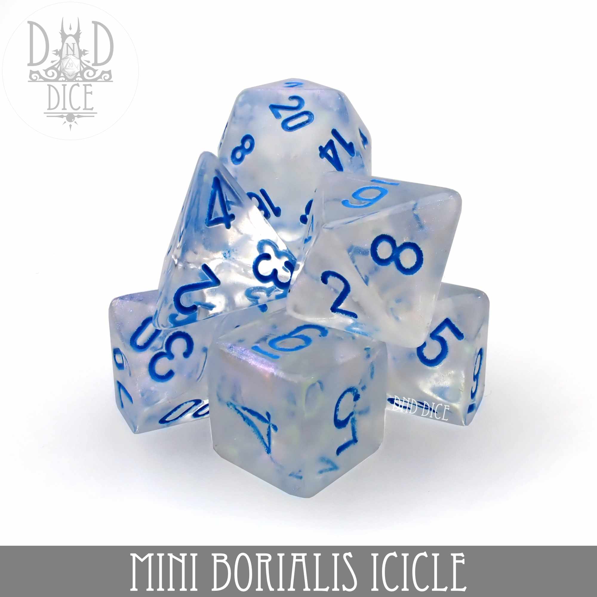 Mini Borialis Icicle Dice Set (10mm) – Dungeon Master Minis