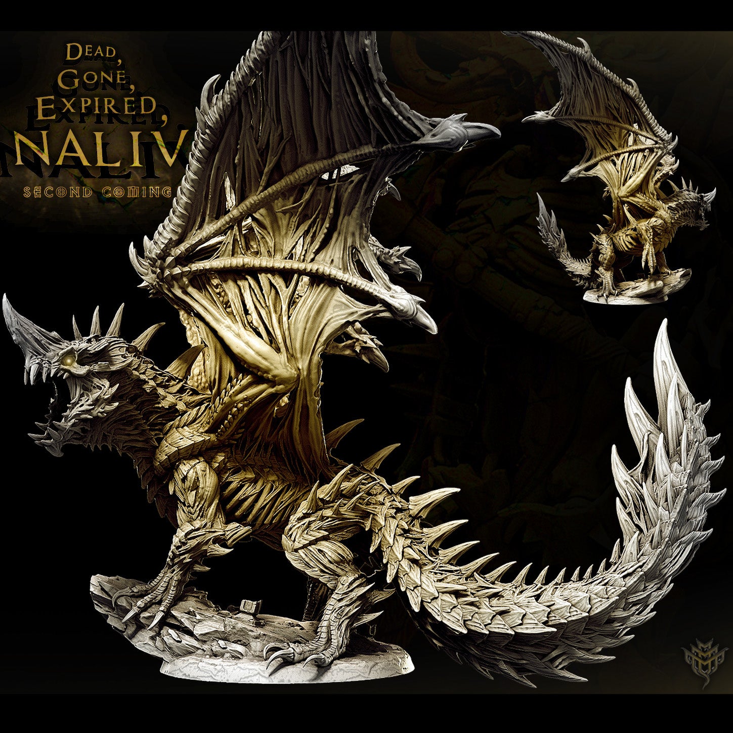 Undead Blue Dragon – Skeletal Dracolich Miniature – Dungeon Master Minis